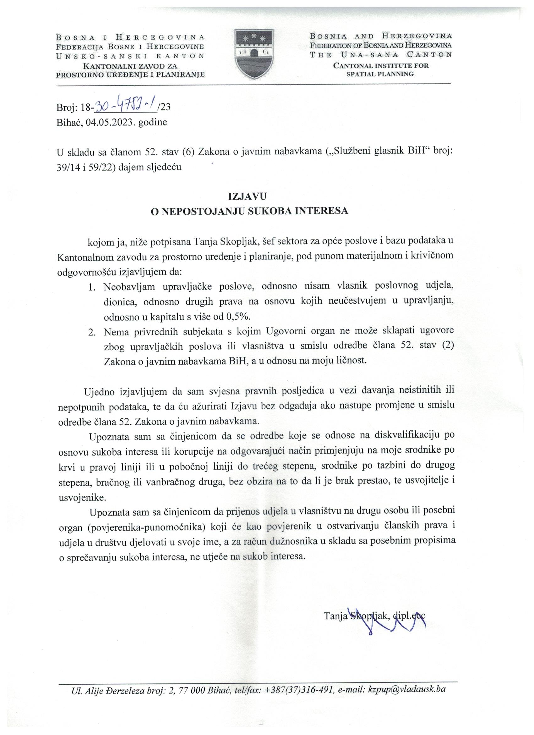 Izjave i Obavijest - VLADA USK